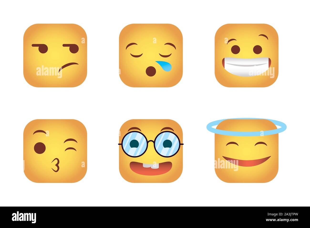 set of squares emoticons faces characters Stock Vector Image & Art - Alamy