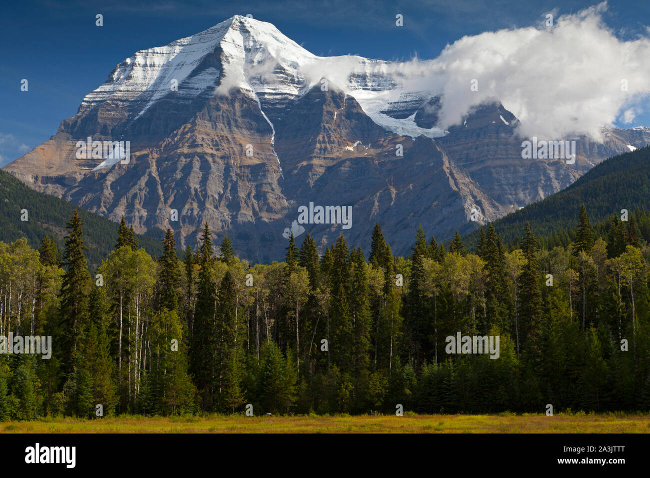Mount Robson view from the visitor's centre in Mount Robson Provincial ...
