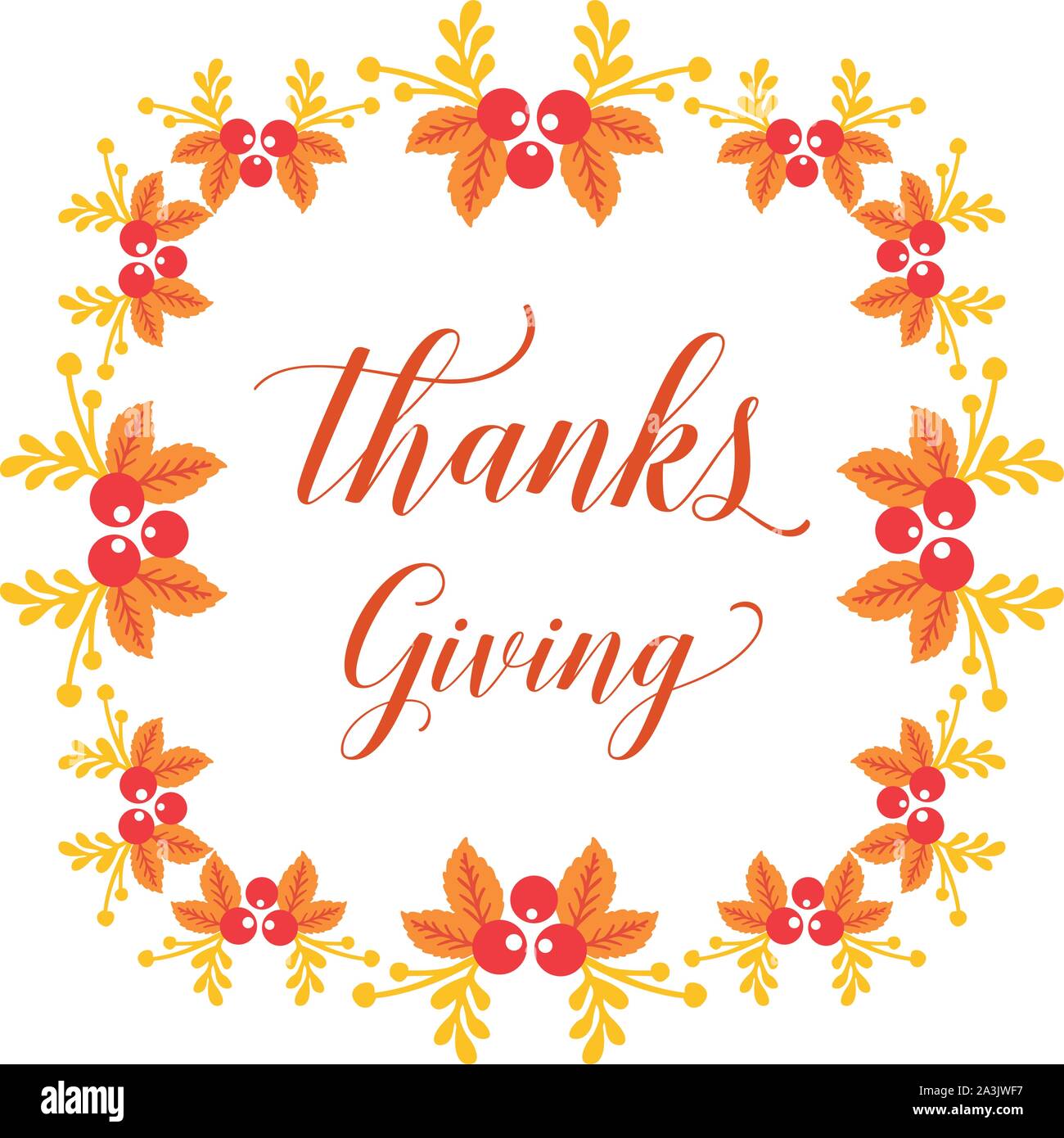 Card template of thanksgiving, with nature autumn leaves frame. Vector ...