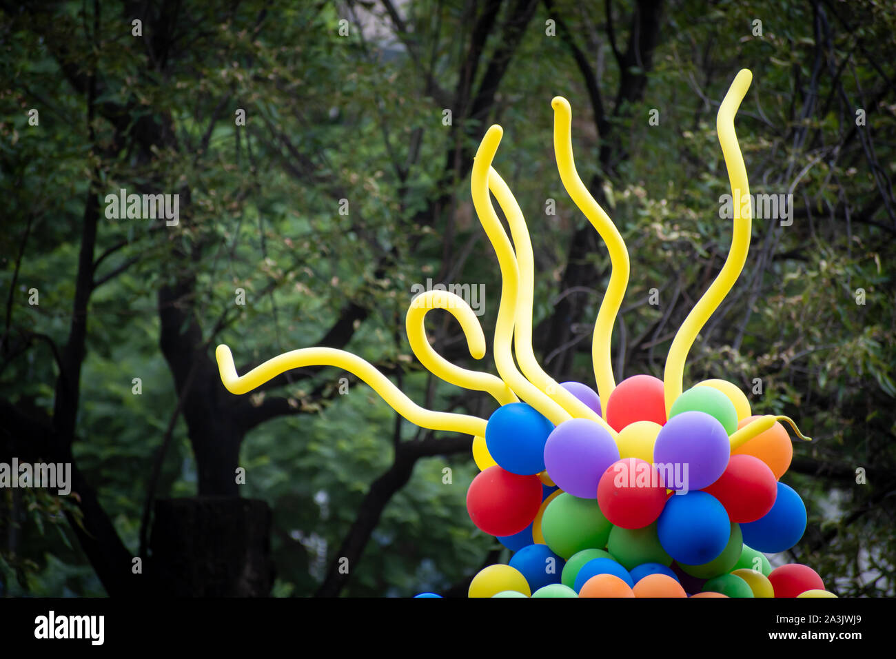 Inflatable balloons background birthday celebration Stock Photo - Alamy