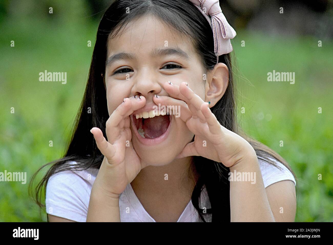 A Girl Child Shouting Stock Photo - Alamy