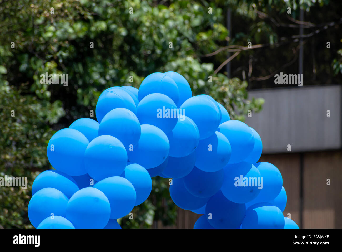 Inflatable balloons background birthday celebration Stock Photo - Alamy