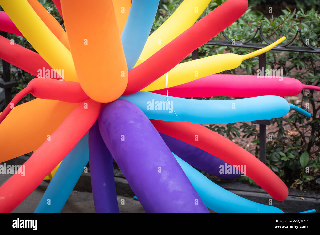 Colored balloons during the pride parade in Mexico City Stock Photo - Alamy