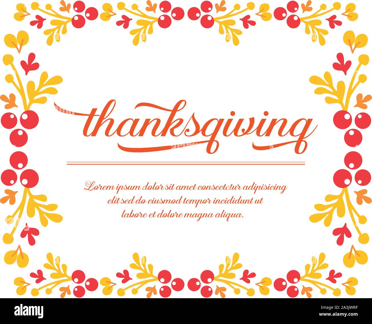 Banner thanksgiving, with art of cute autumn leaves frame. Vector Stock ...
