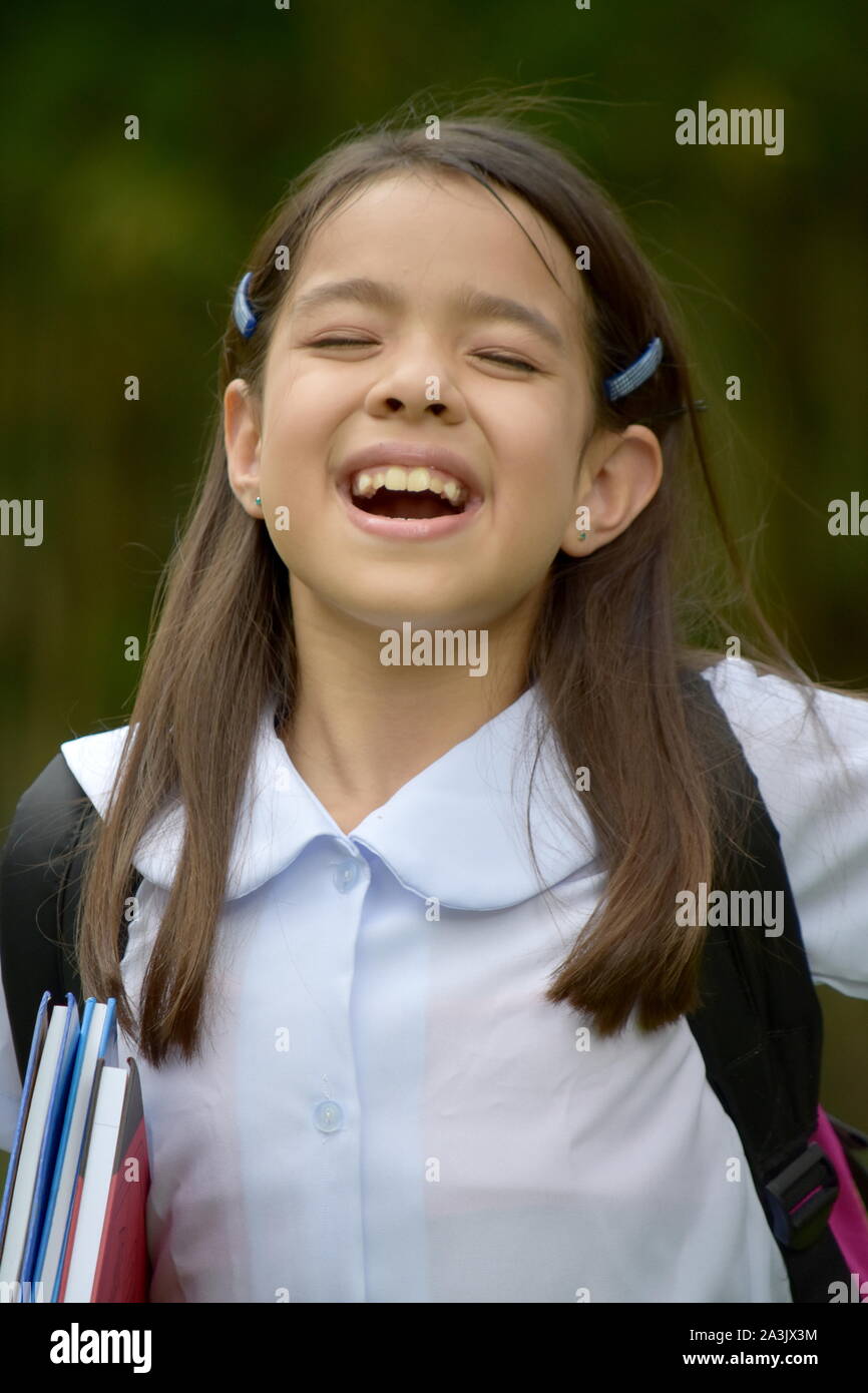 Happy Filipina Child Girl Student Wearing Uniform Stock Photo - Alamy