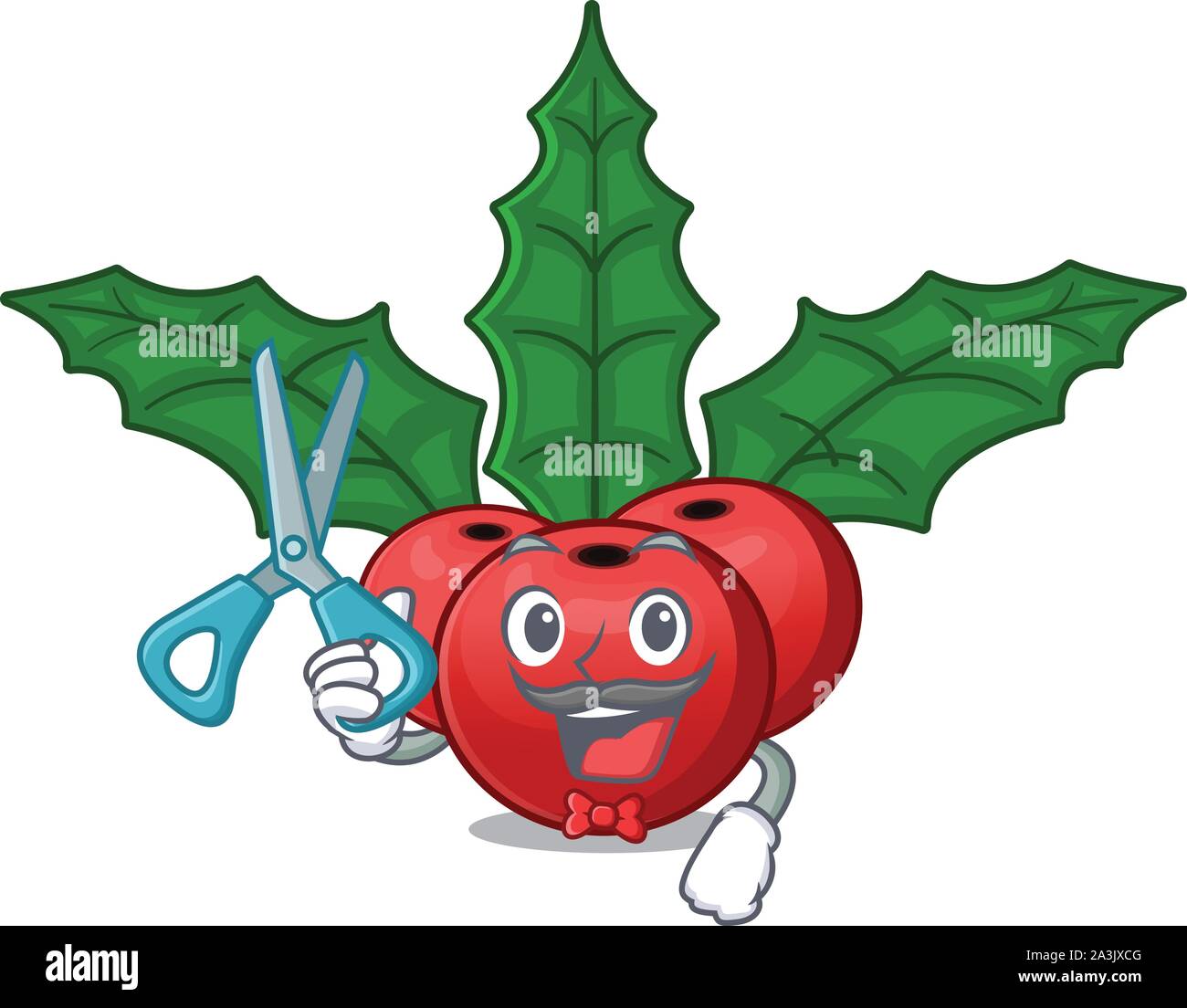 Barber christmas holly berry on a cartoon Stock Vector Image & Art - Alamy