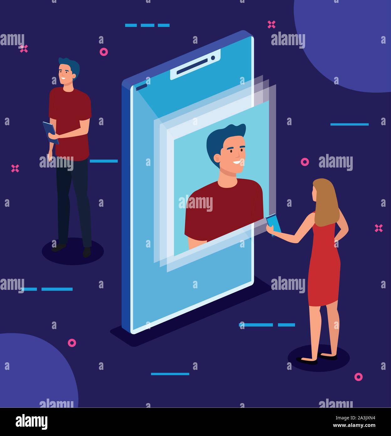 Couple making call Stock Vector Images - Alamy
