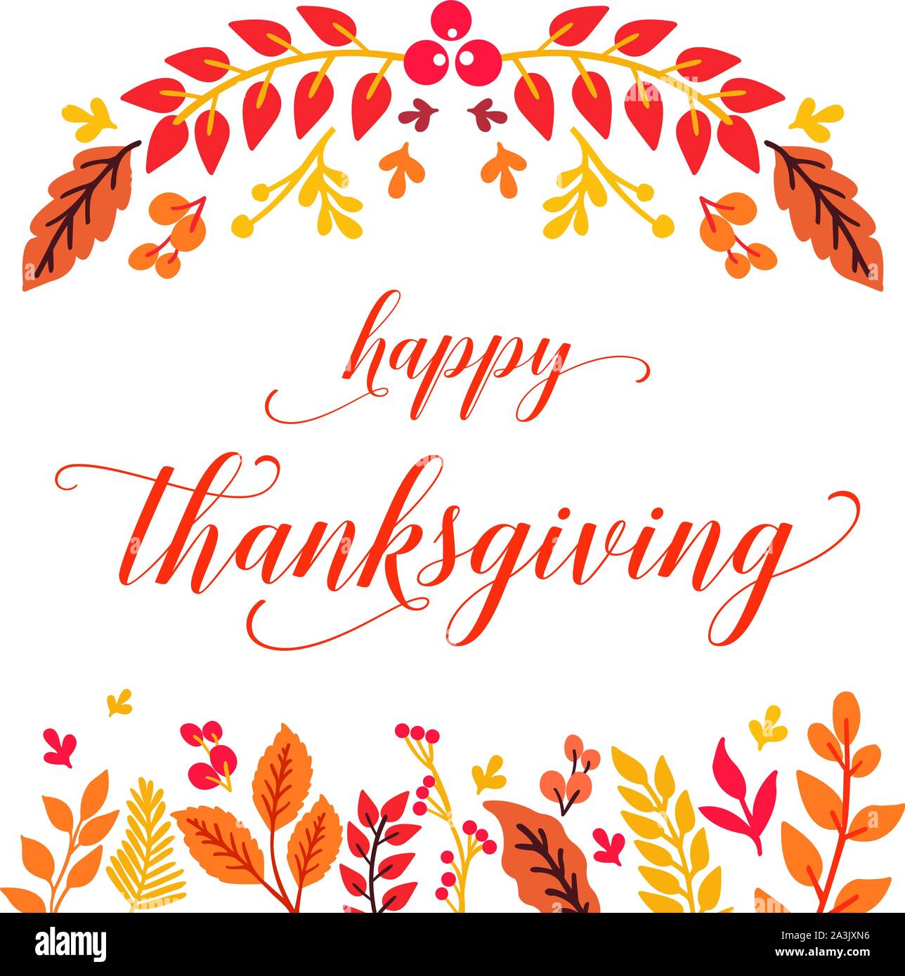 Design banner thanksgiving, with beautiful autumn leaves frame. Vector ...