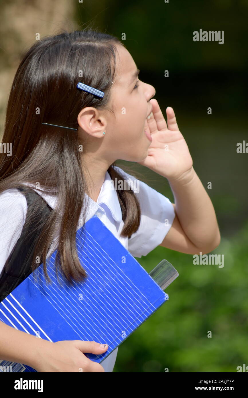 A Girl Student Shouting Stock Photo - Alamy