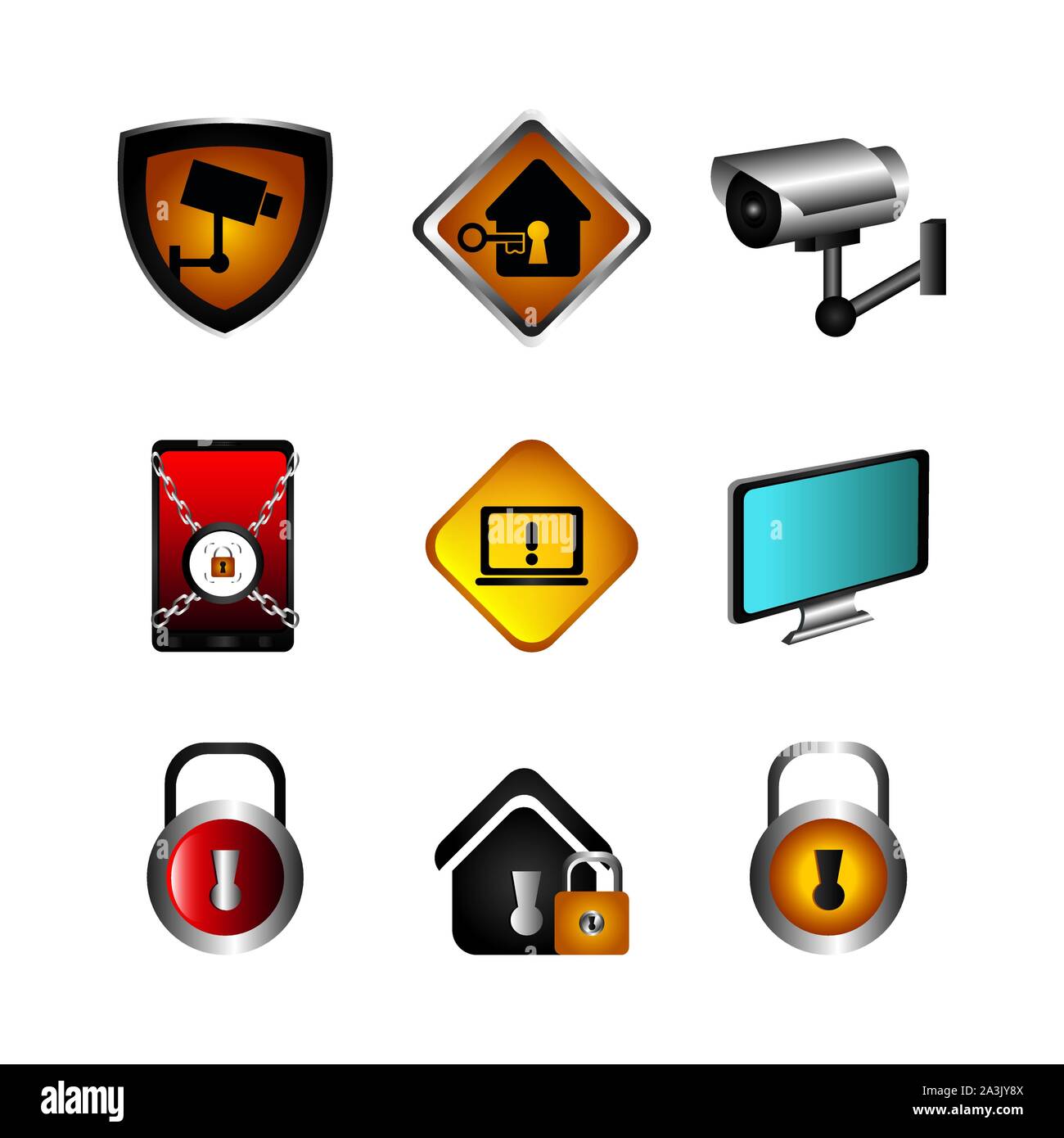 Icons cyber fraud Stock Vector Images - Alamy