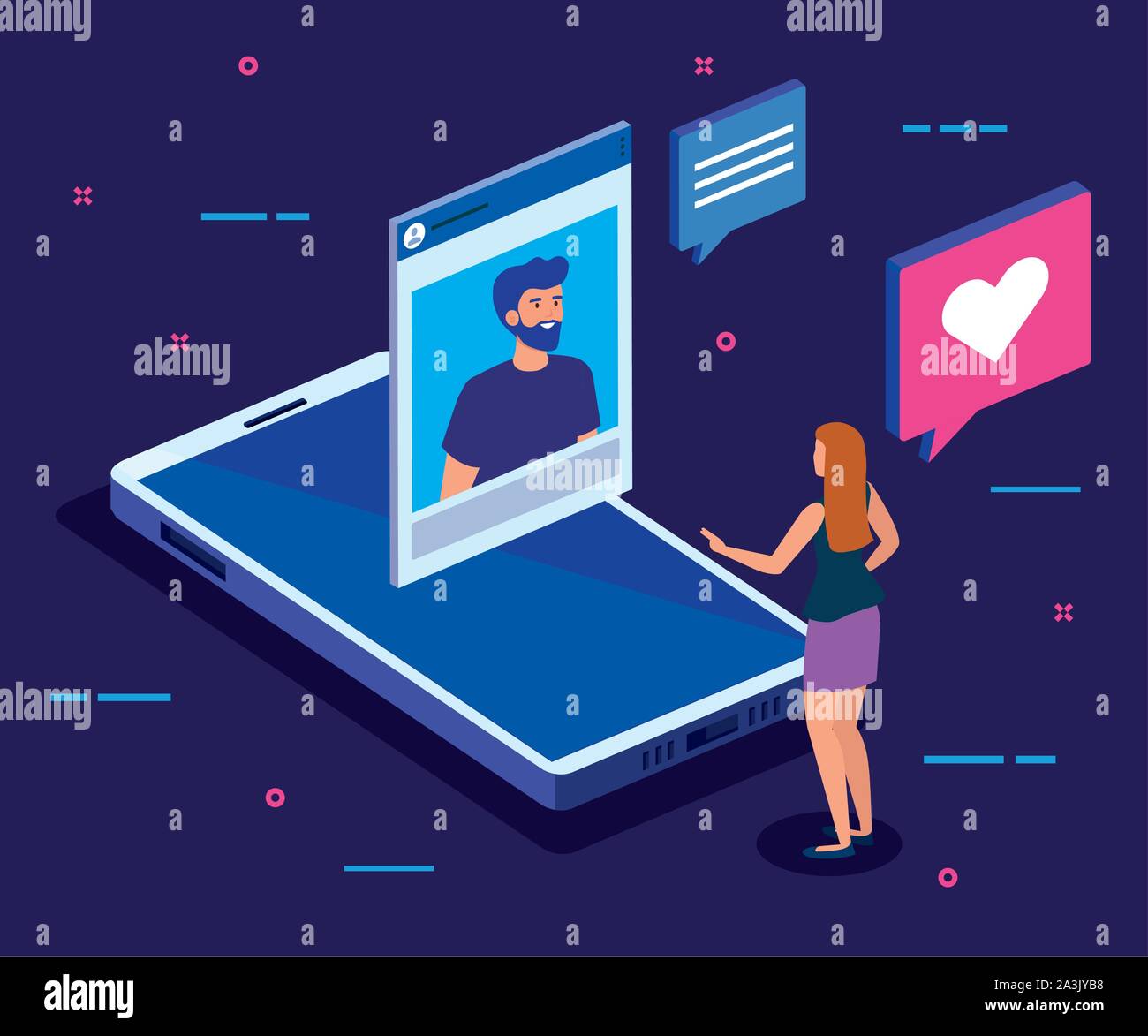 Couple making call Stock Vector Images - Alamy