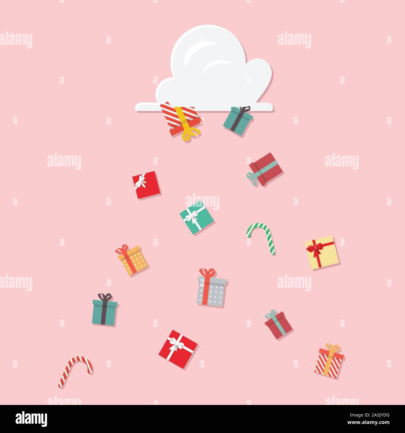 Gift boxes falling from cloud. Vector illustration Stock Vector Image ...