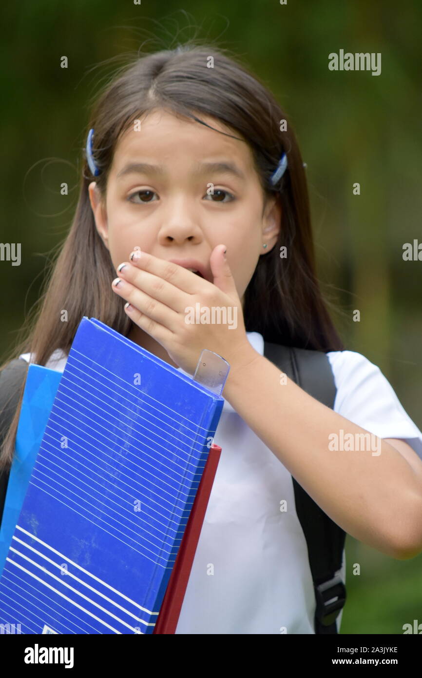 Shocked Young Filipina Student Child Wearing Uniform Stock Photo - Alamy