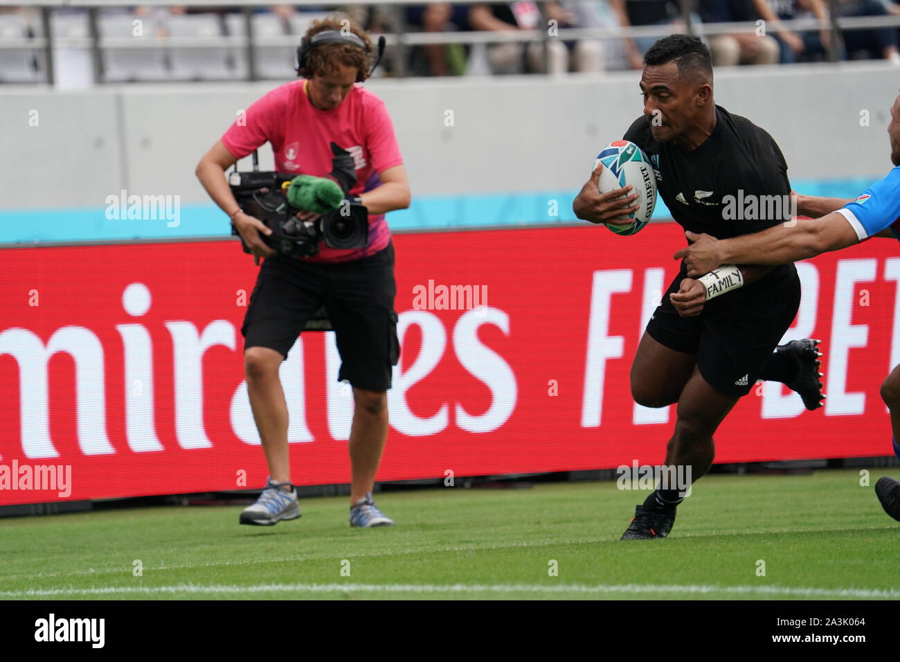 Sevu Reece of New Zealand during the 2019 Rugby World Cup Pool B match ...