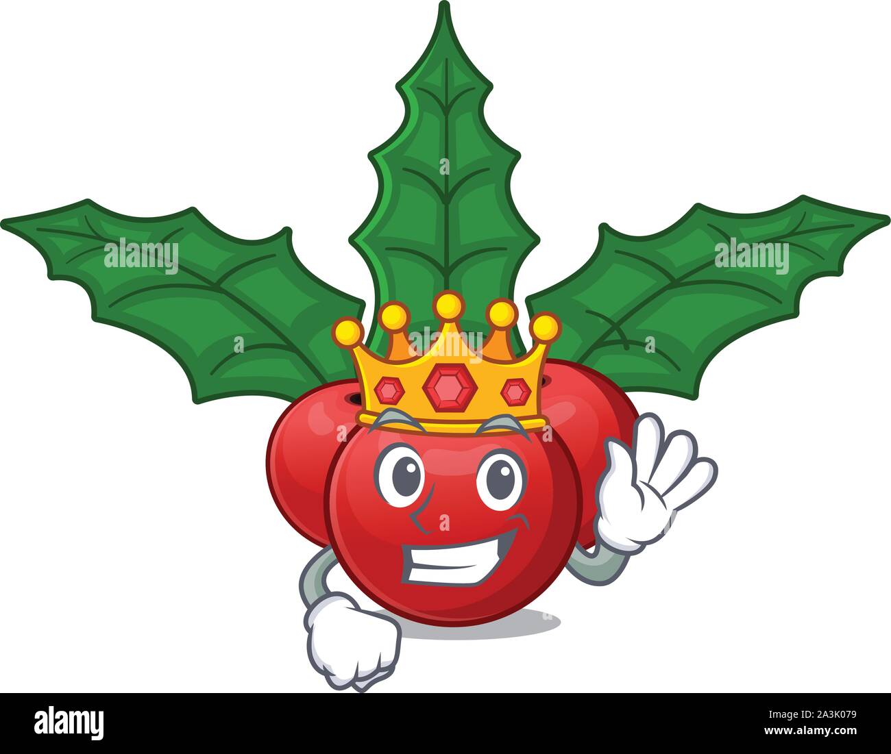 King christmas holly berry in the cartoon Stock Vector Image & Art - Alamy