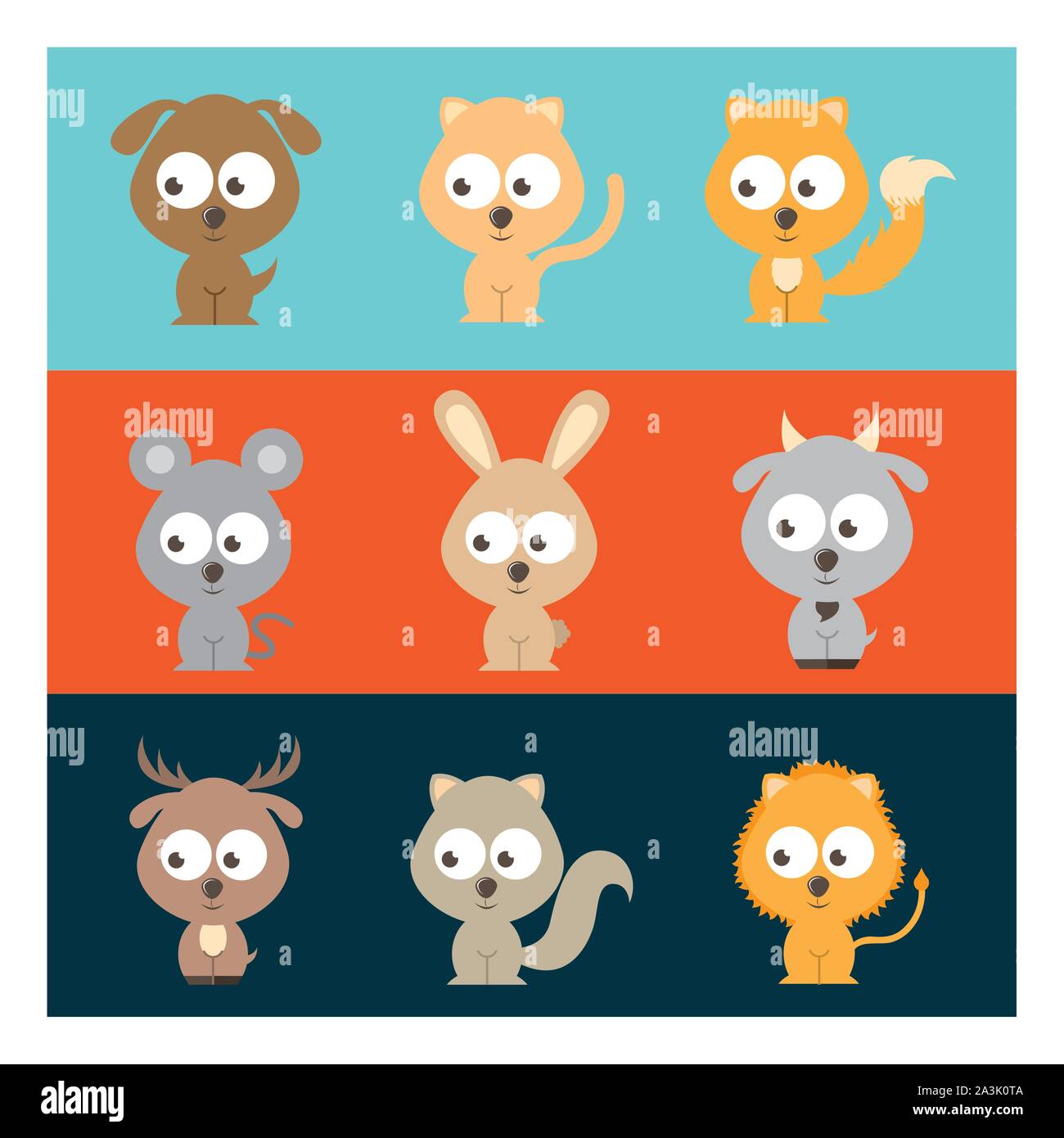 Animal cartoon icon set vector design Stock Vector Image & Art - Alamy
