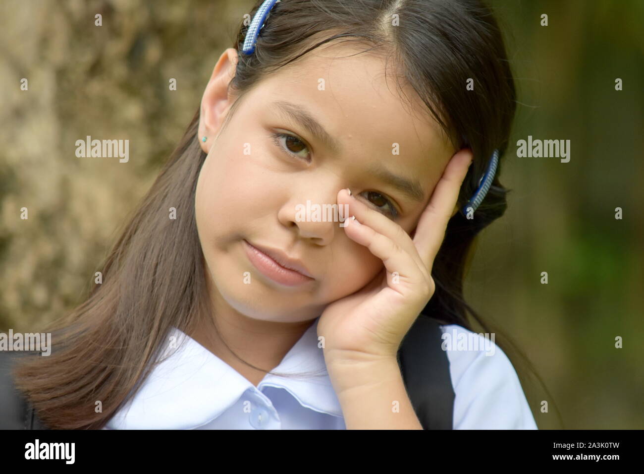 A Thoughtful Prep Person With Notebooks Stock Photo - Alamy