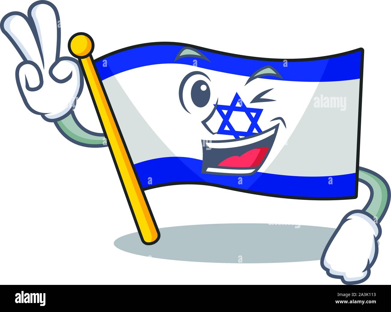 Two finger flag israel flown on mascot pole Stock Vector Image & Art ...