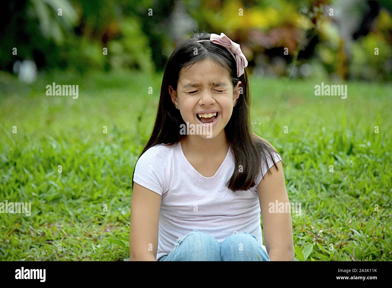 A Tween Under Stress Stock Photo - Alamy