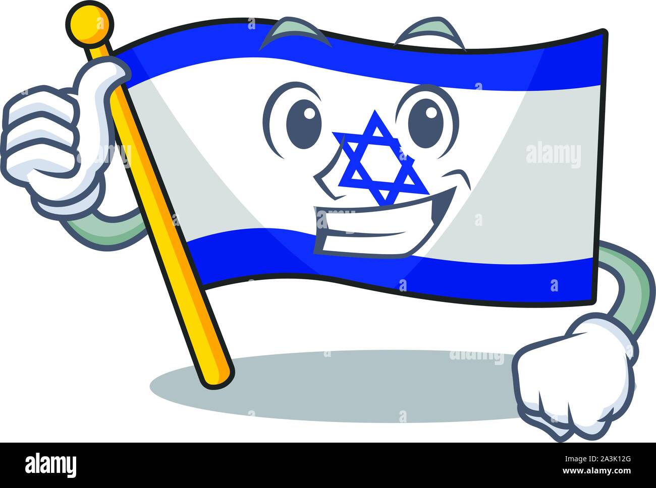 Thumbs up flag israel flown on mascot pole Stock Vector Image & Art - Alamy