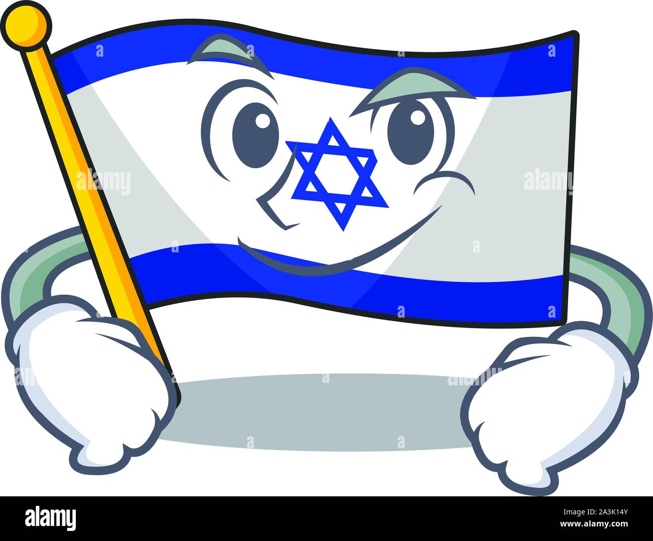 Smirking flag israel flown on mascot pole Stock Vector Image & Art - Alamy
