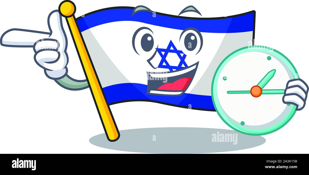 With clock flag israel flown on mascot pole Stock Vector Image & Art ...