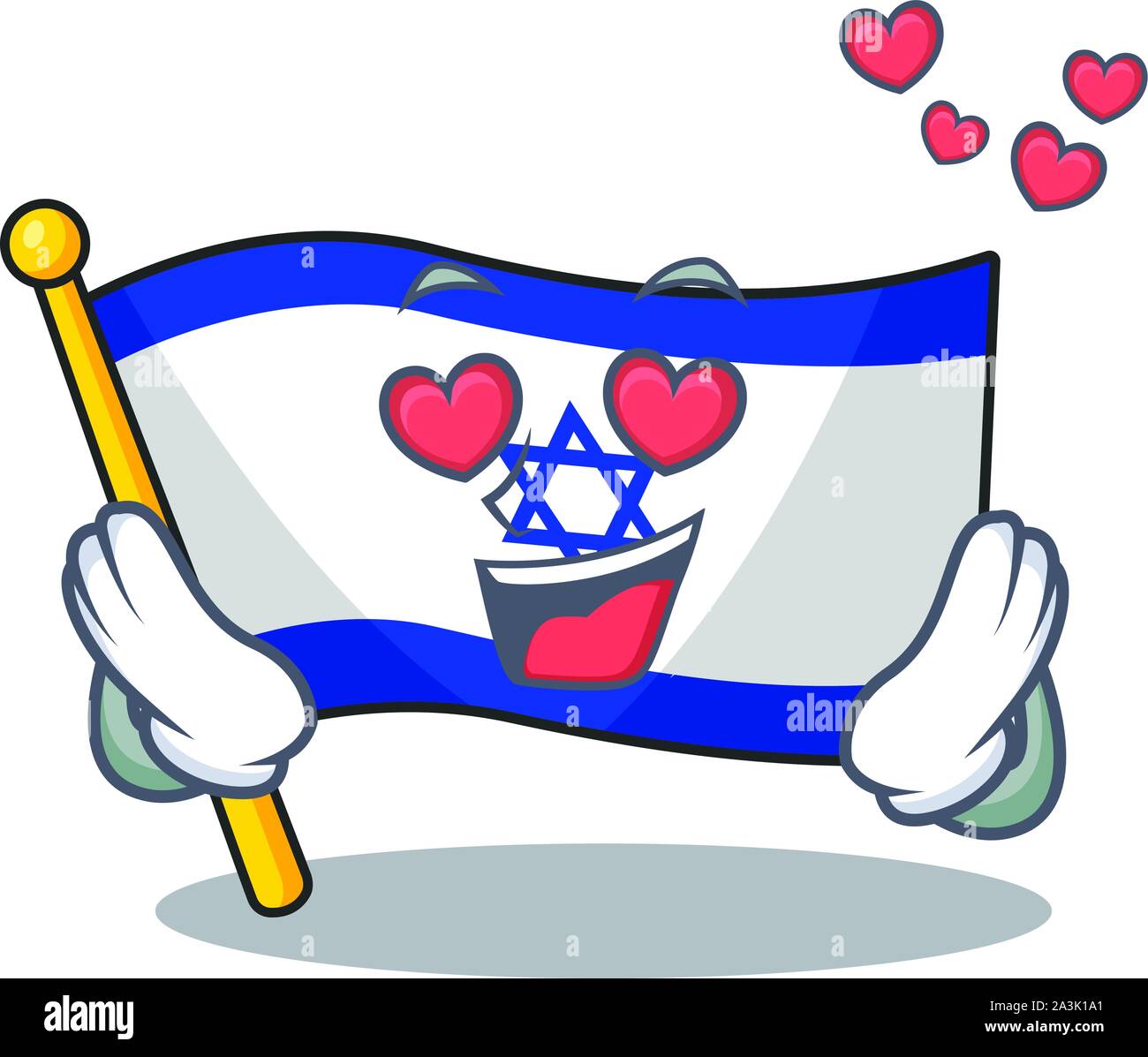 In love flag israel with the character shape Stock Vector Image & Art ...