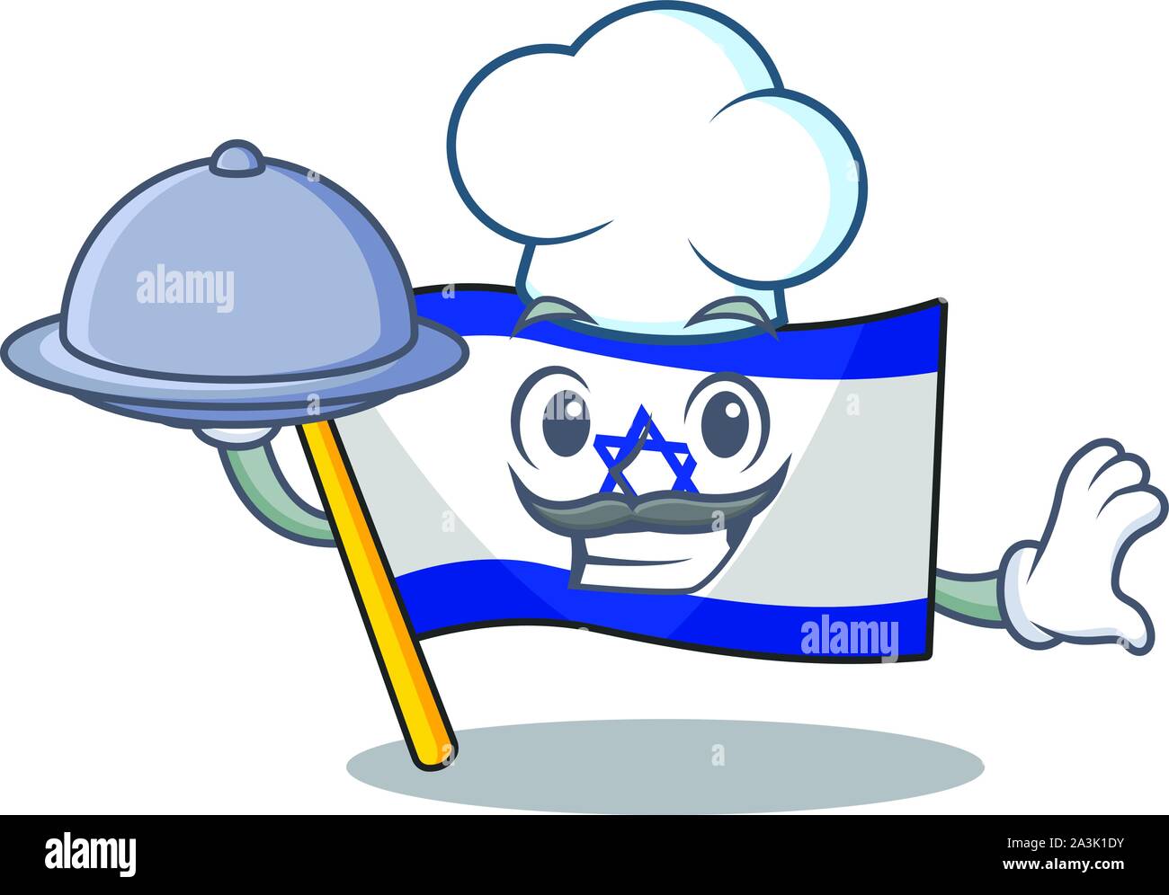 Chef with food flag israel with the character shape Stock Vector Image ...