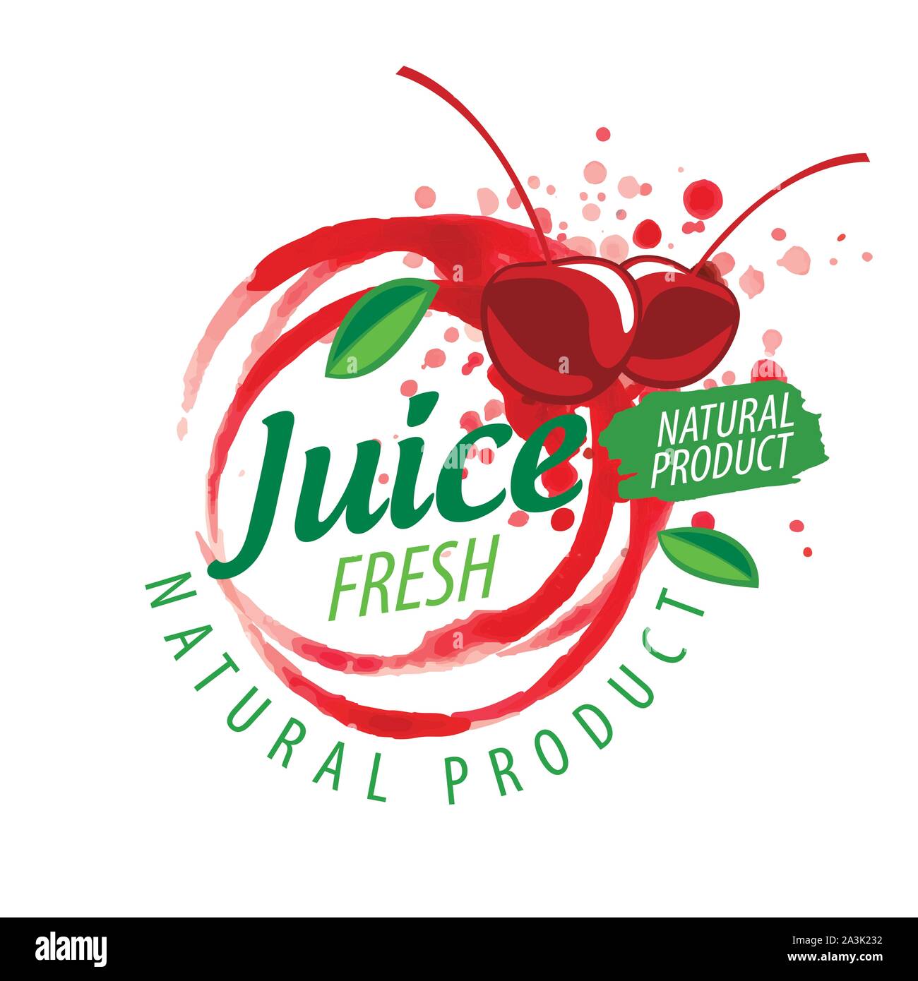 Vector logo splashes of cherry juice on white background Stock Vector ...