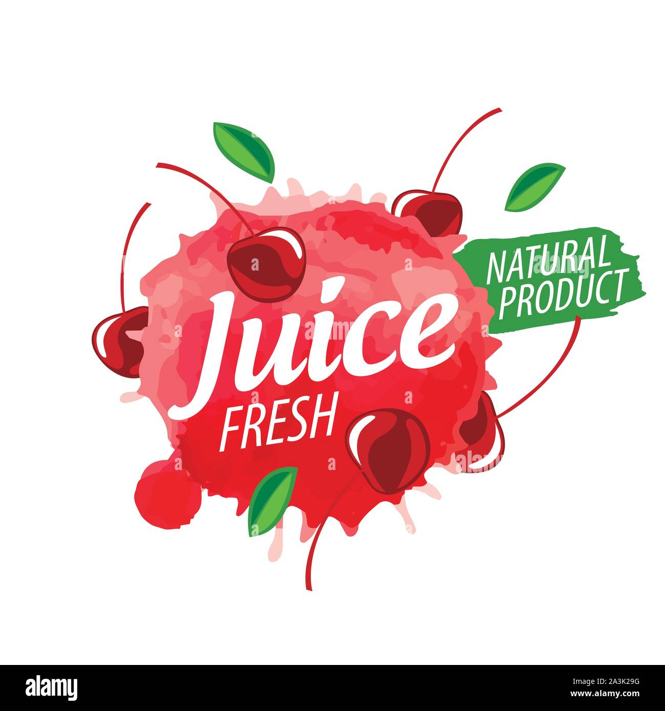 Vector logo splashes of cherry juice on white background Stock Vector ...