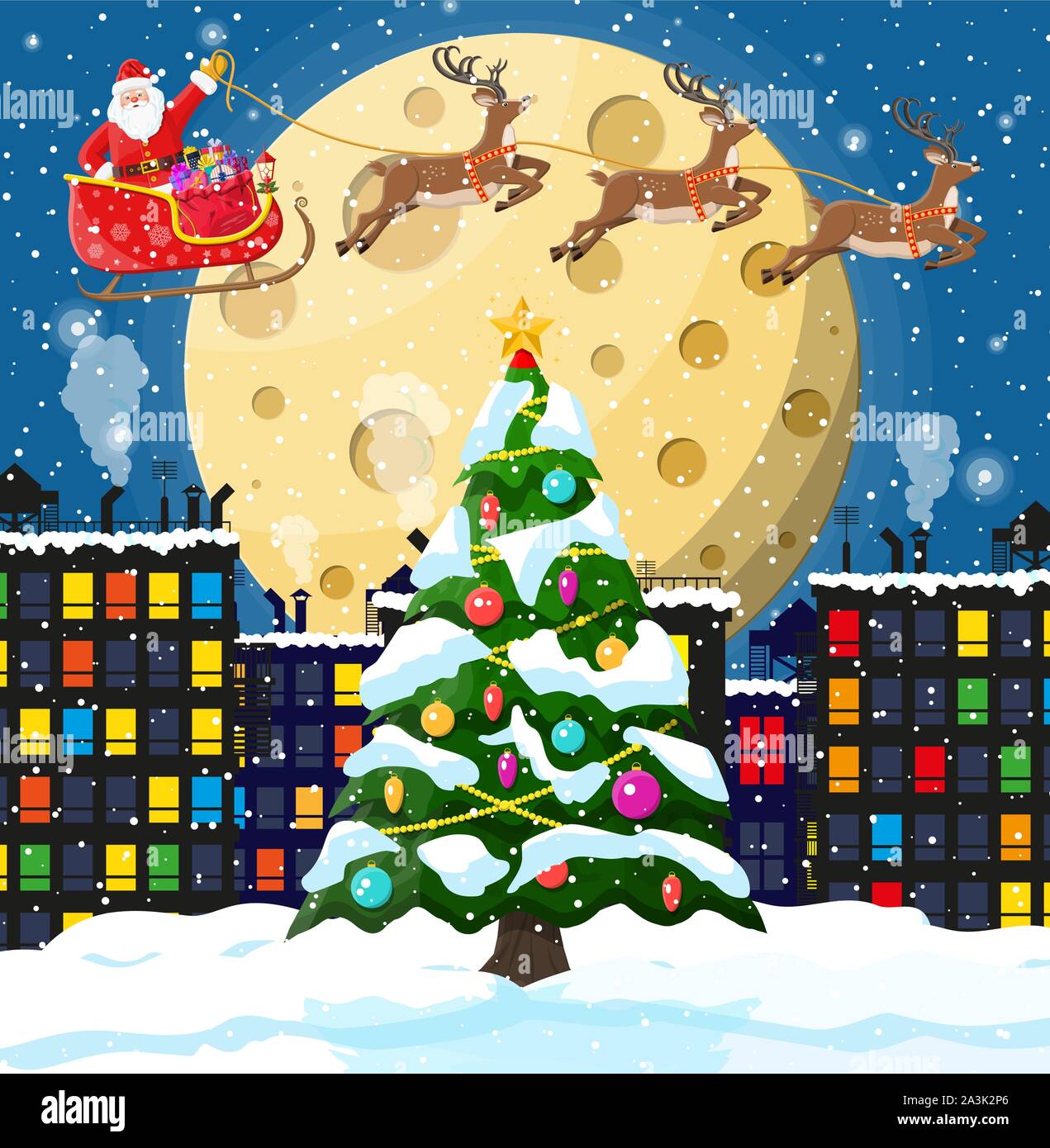 Christmas reindeer illumination Stock Vector Images - Alamy
