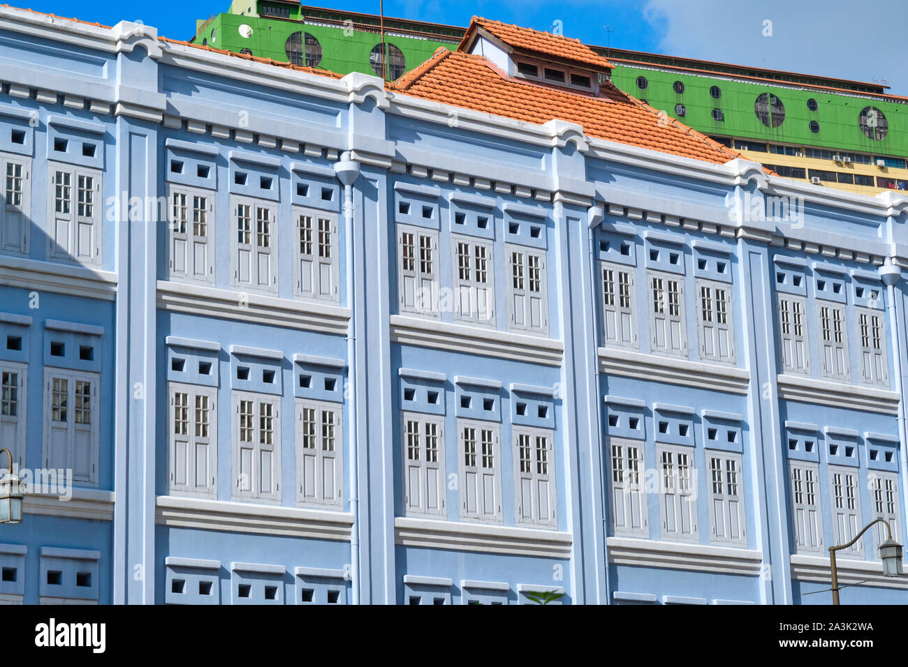 An old building in Upper Cross Street in Chinatown, Singapore, with ...
