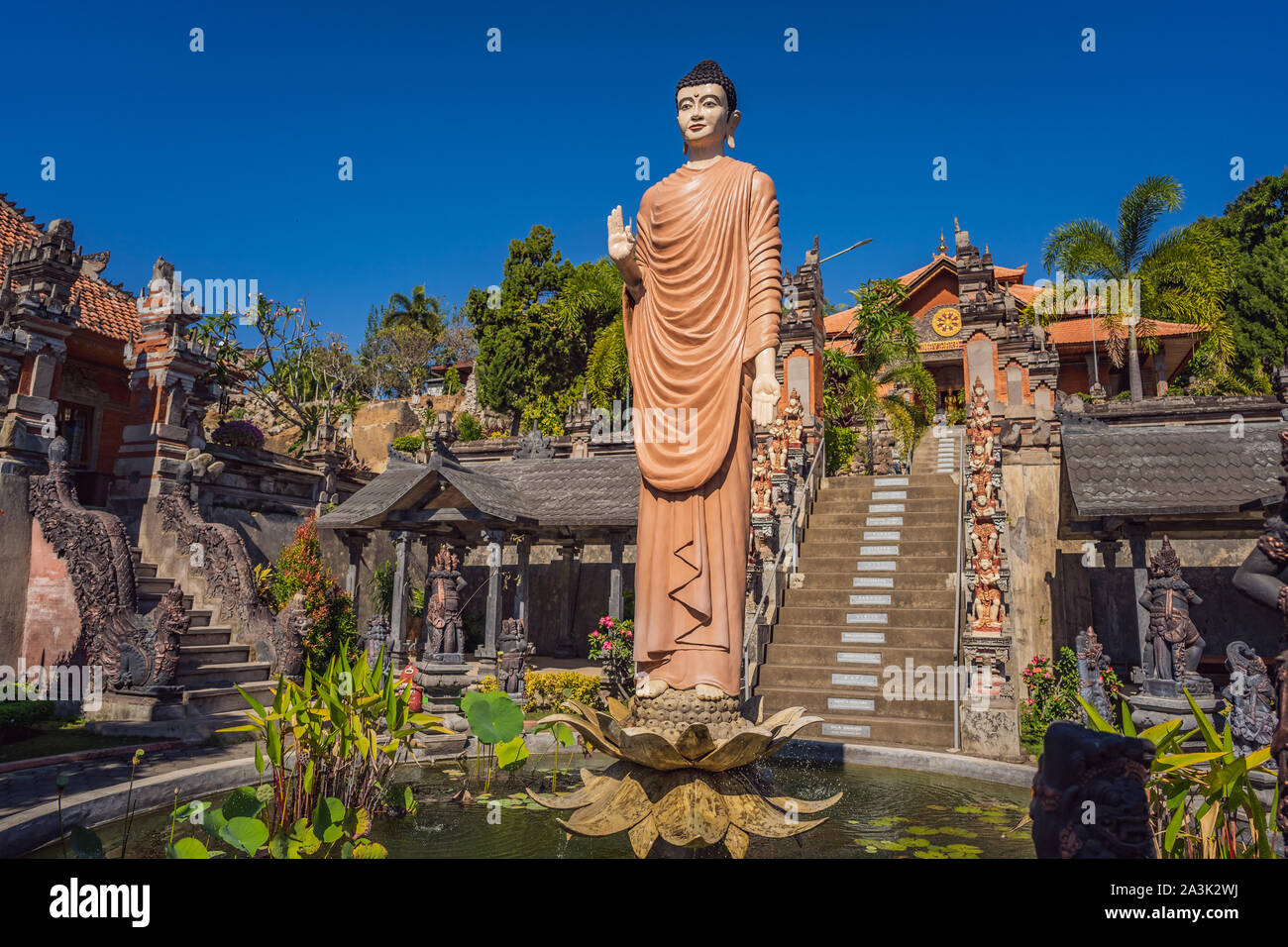 budhist temple Brahma Vihara Arama Banjar Bali, Indonesia Stock Photo ...