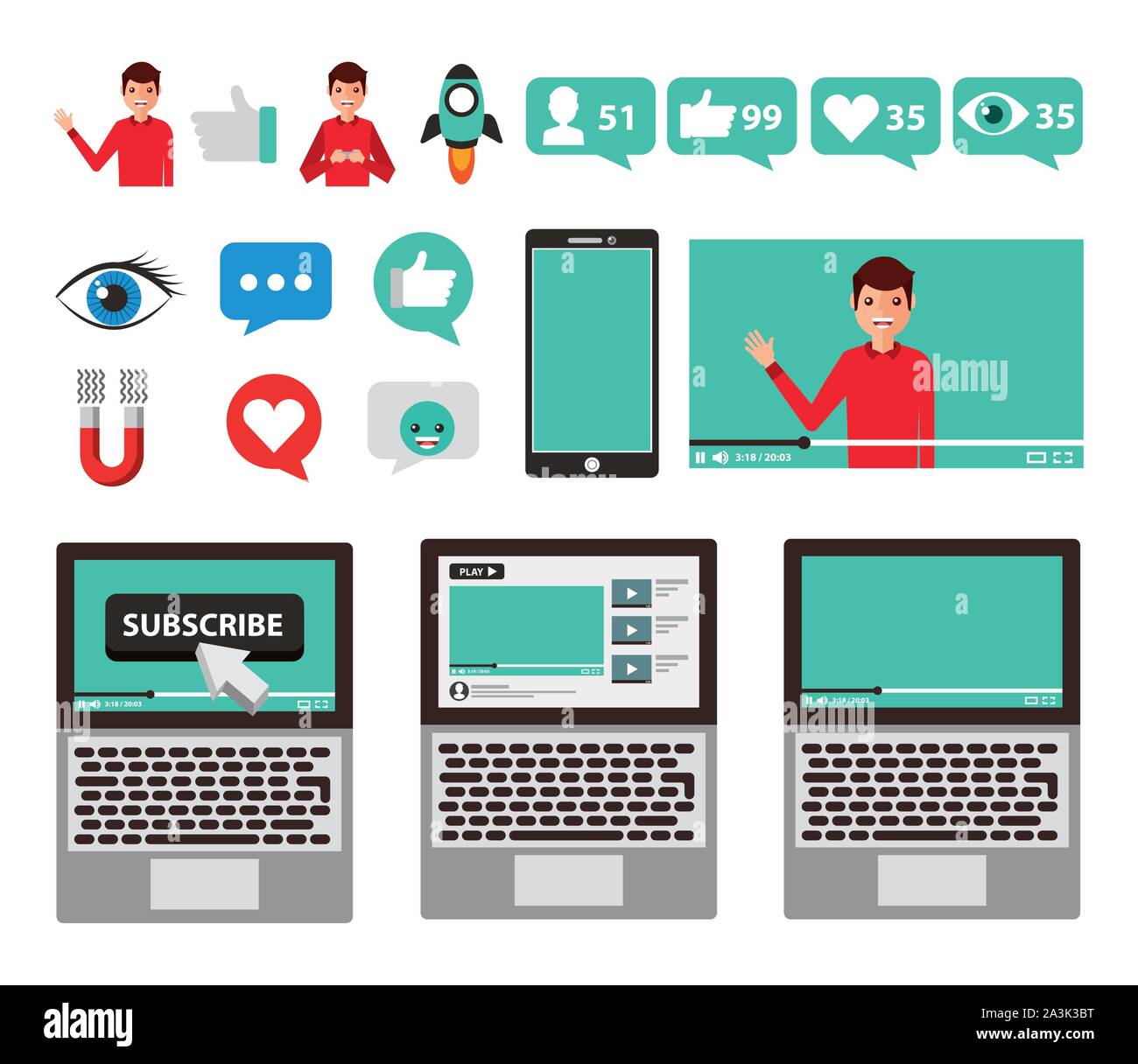 Social media and multimedia icon set design Stock Vector Image & Art ...