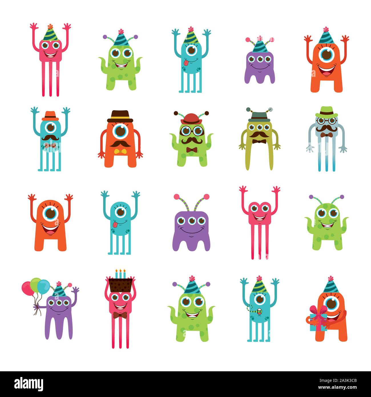 Monster cartoon icon set design Stock Vector Image & Art - Alamy