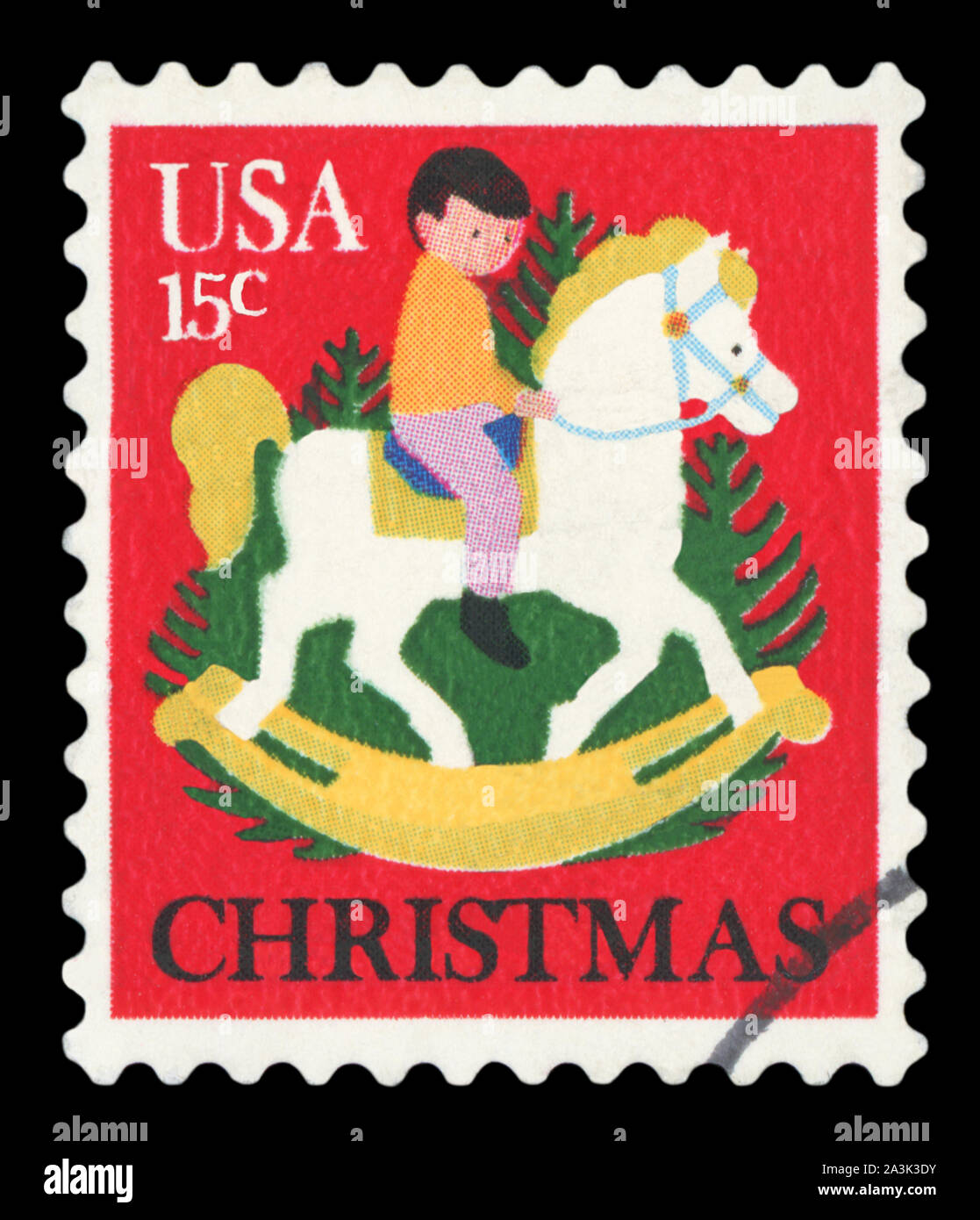 USA - CIRCA 1970s: A post stamp printed in USA shows a child on Hobby ...