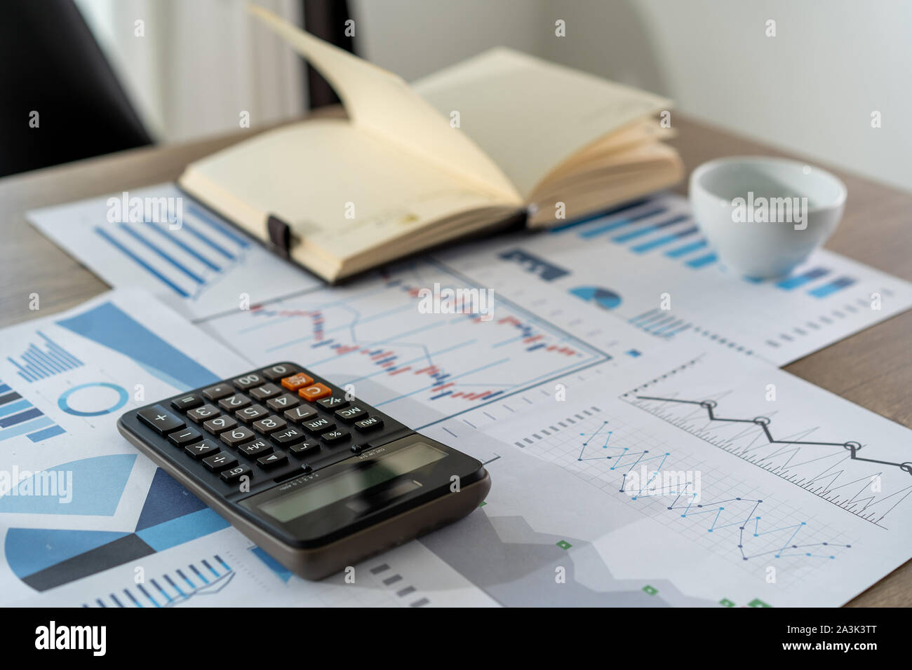 businessman working using a calculator finance accounting concept ...