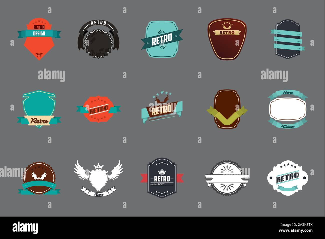 retro label icon set design Stock Vector Image & Art - Alamy