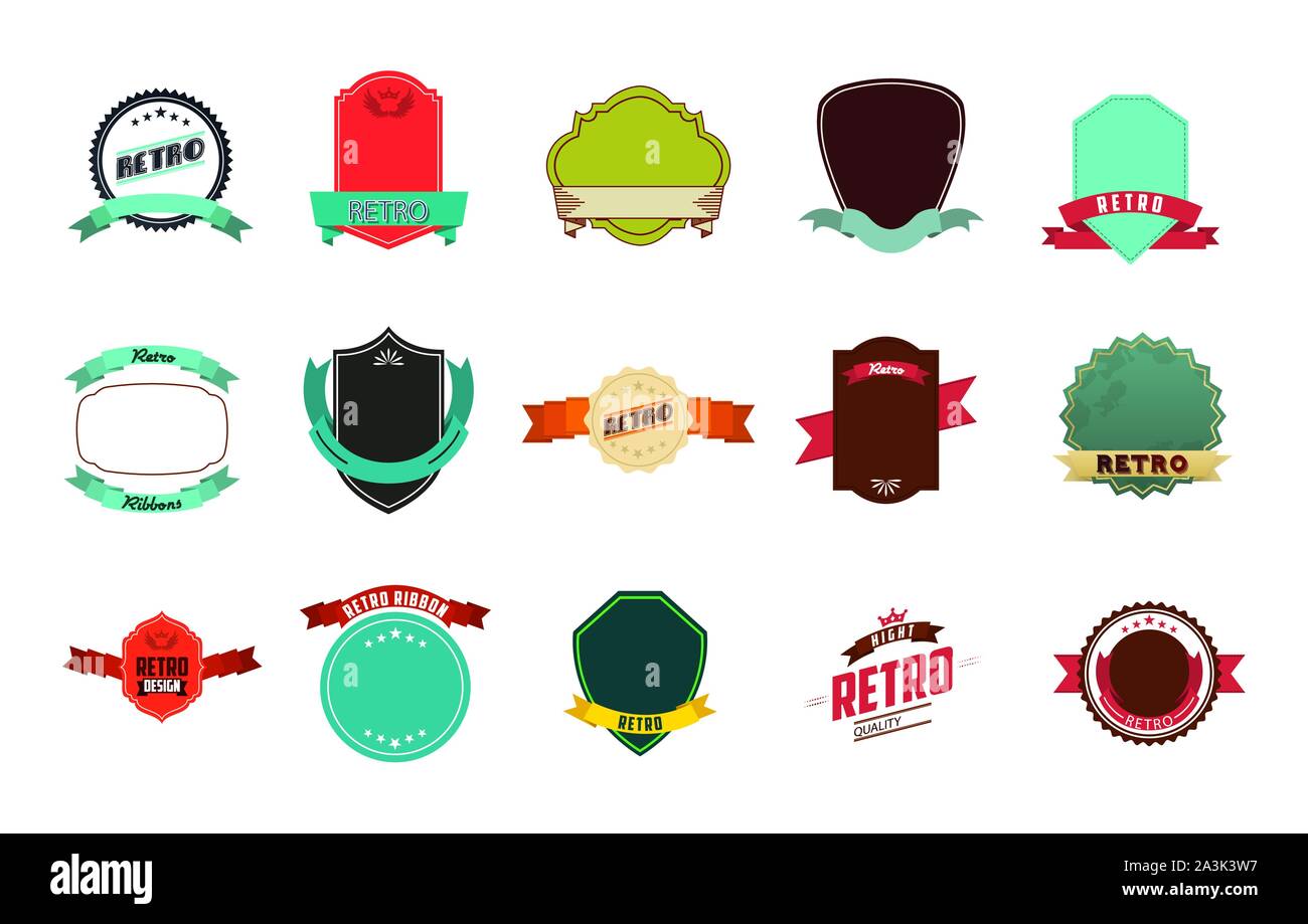 retro label icon set design Stock Vector Image & Art - Alamy