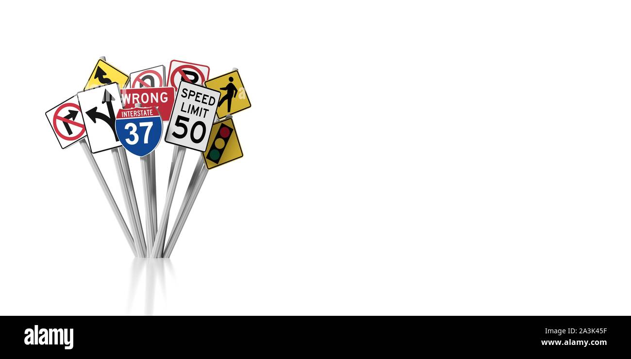 Danger road signs Cut Out Stock Images & Pictures - Alamy