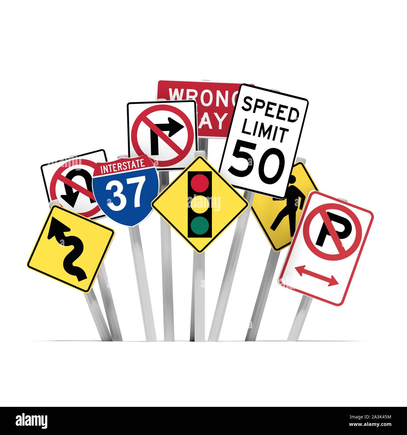 Speed limit signage Cut Out Stock Images & Pictures - Alamy