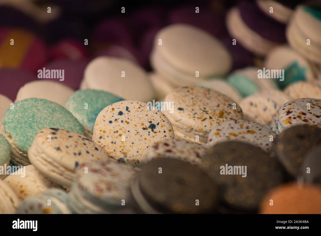 Almond cake macaron with a viscous middle and crispy shell is one of ...