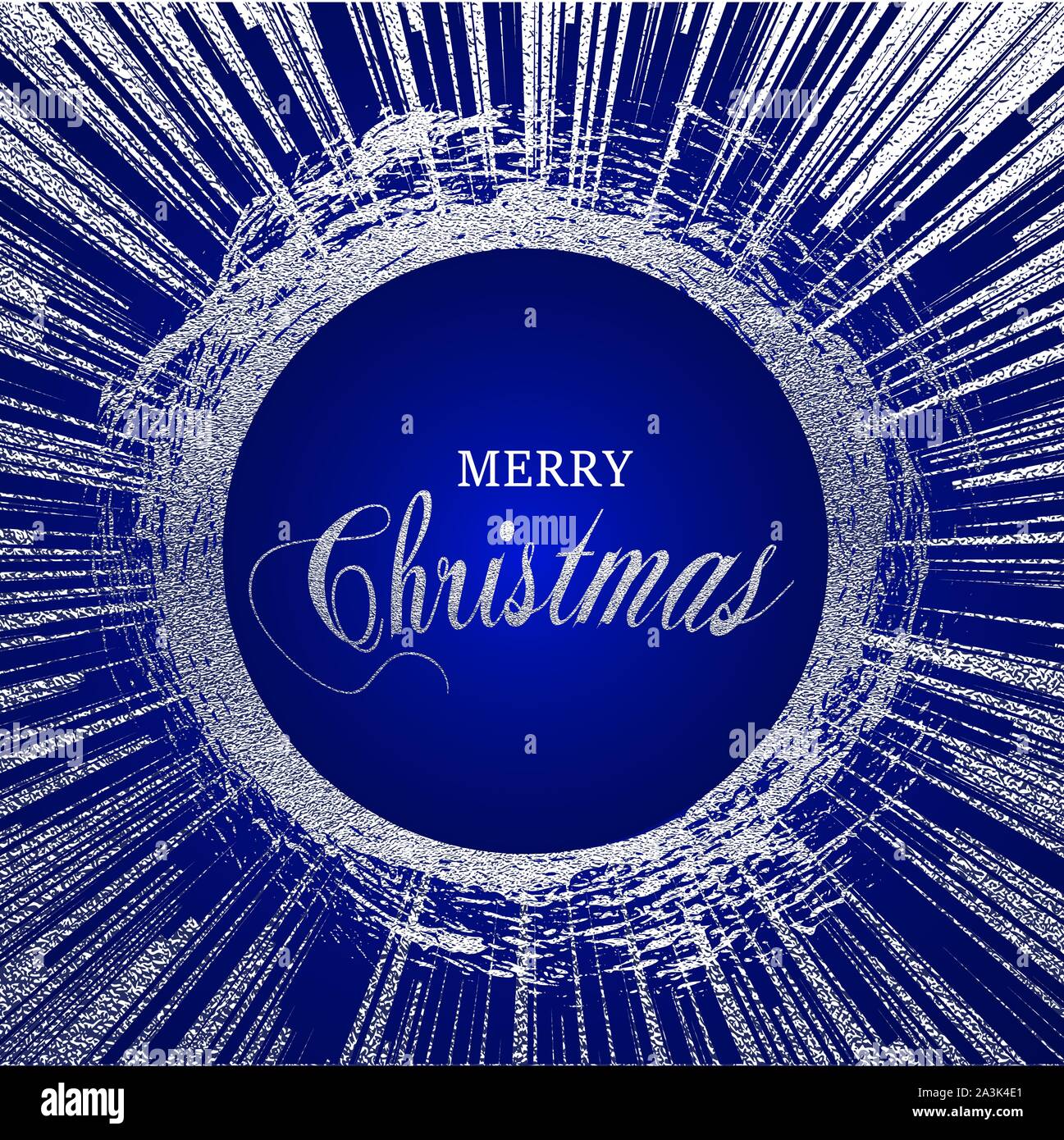 Merry Christmas silver glittering lettering design. Vector illustration ...