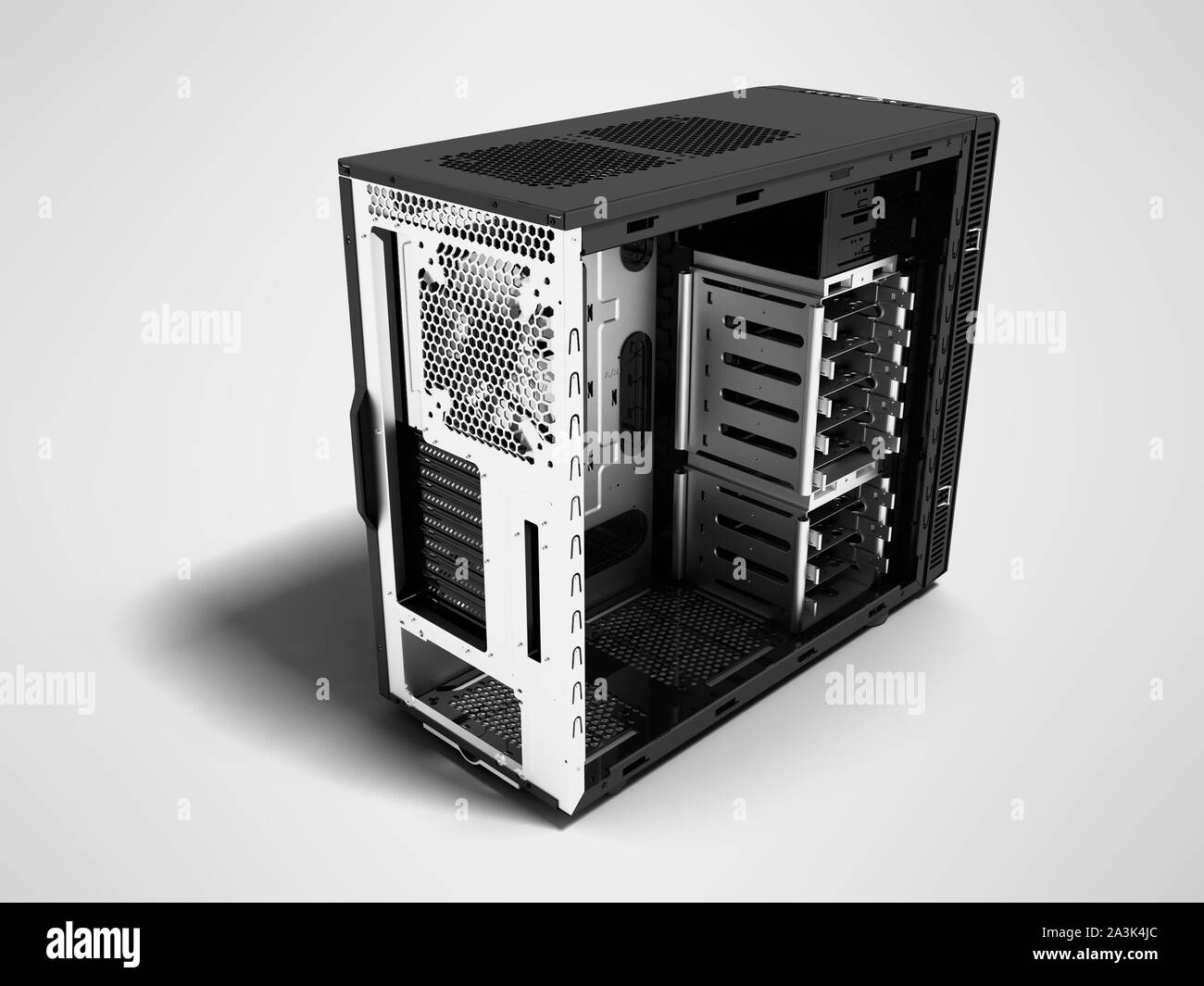 Modern system block blank for computer assembly perspective 3d ...