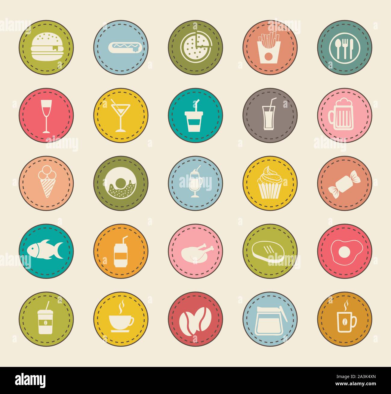 Food and drinks icon set pack vector design Stock Vector Image & Art ...