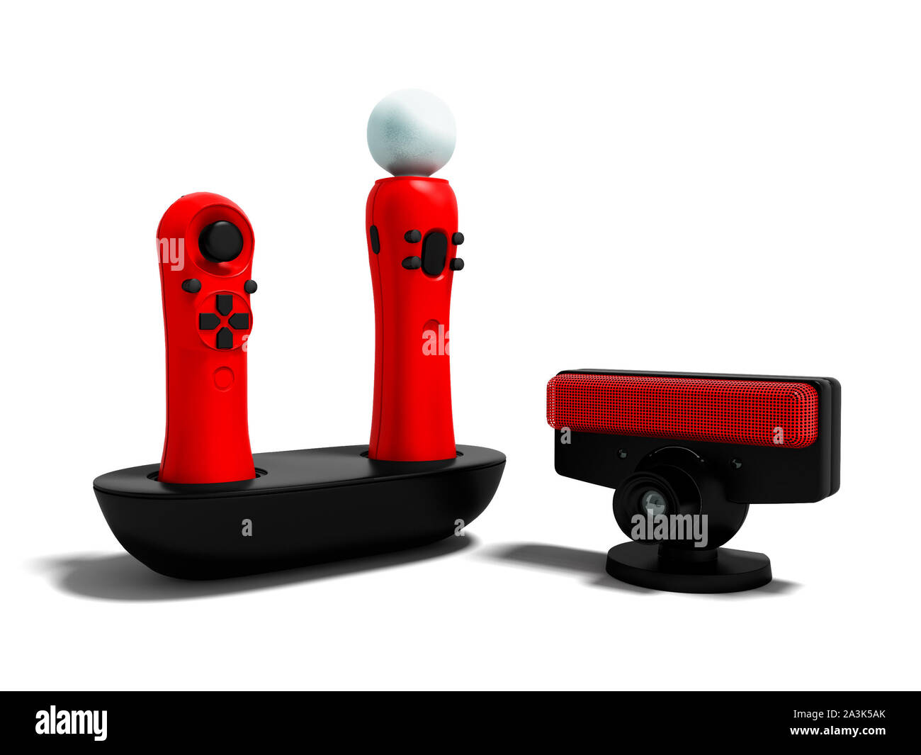 Modern red game controllers wireless for video games with motion ...