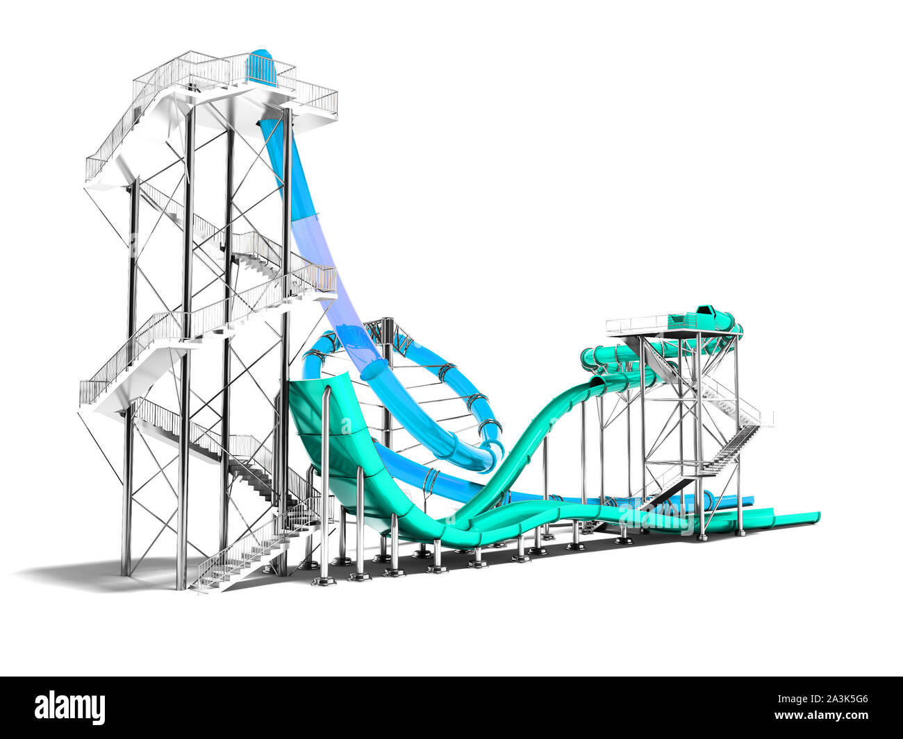 Colorful water slide Cut Out Stock Images & Pictures - Alamy