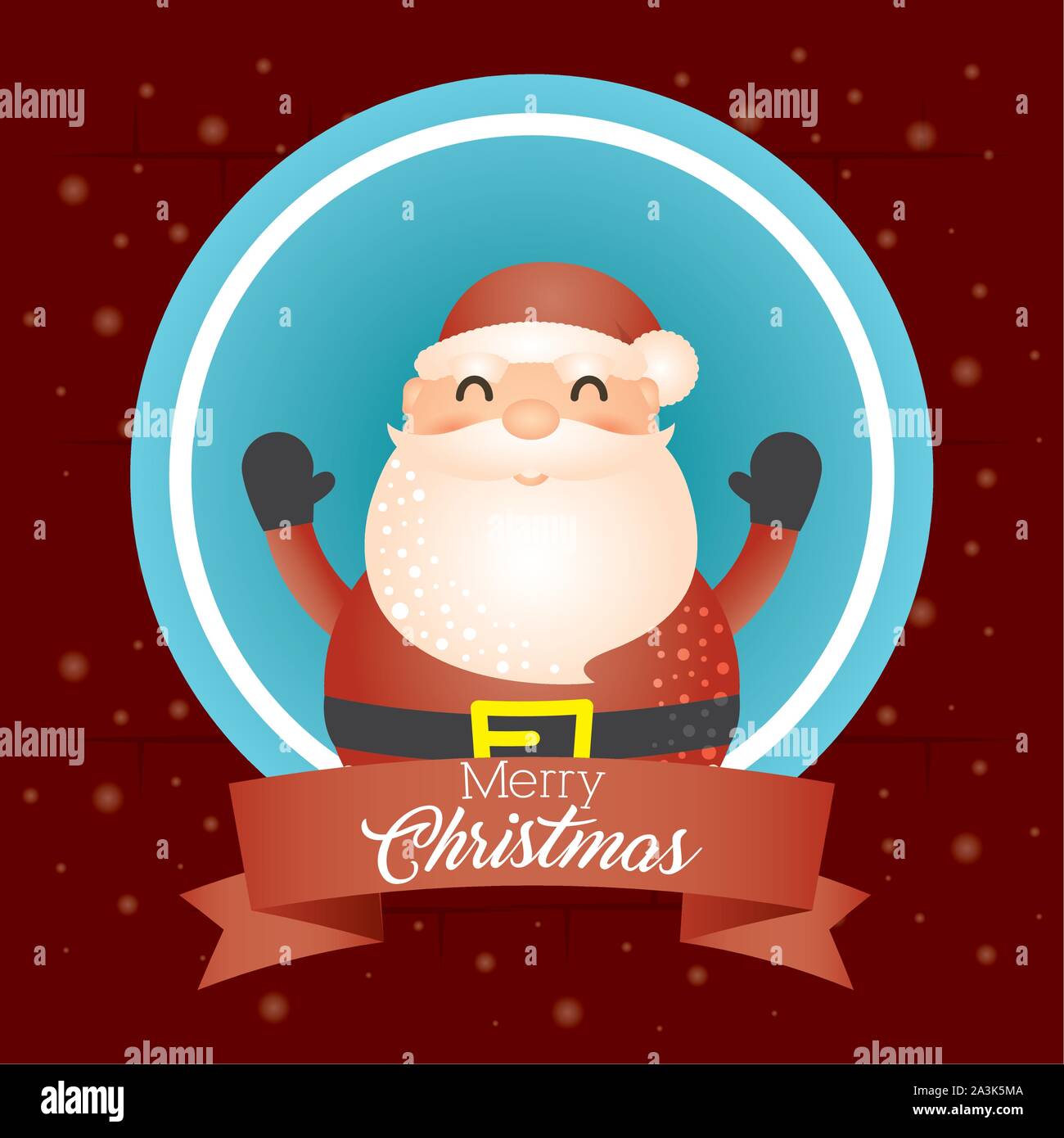 merry christmas card with santa claus Stock Vector Image & Art - Alamy