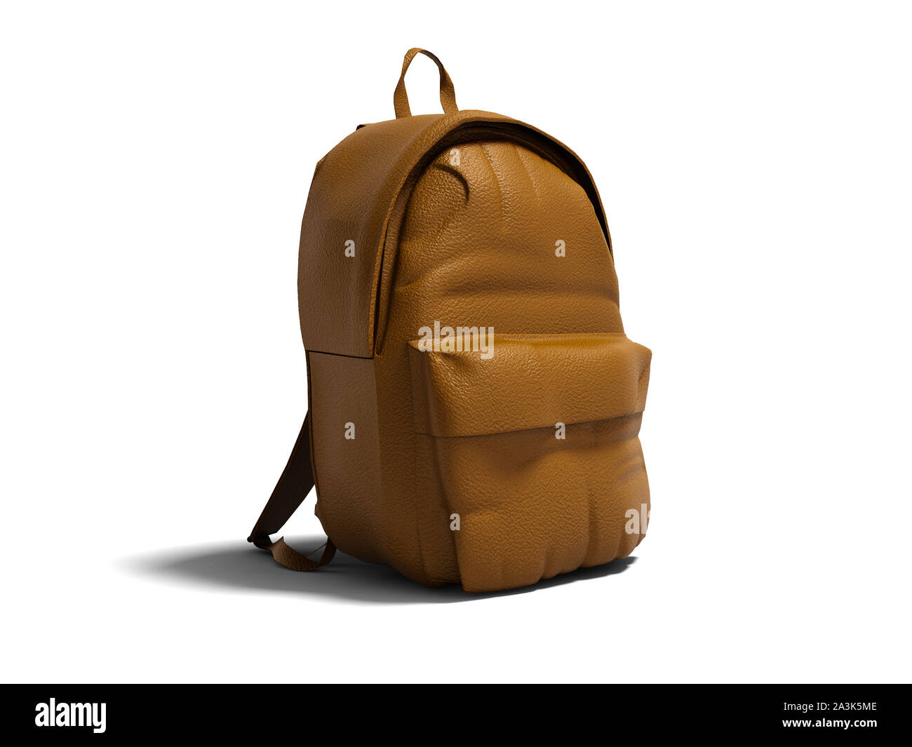 Modern brown leather backpack in school for children and teens right ...