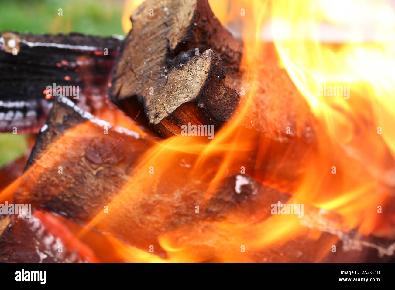 Blazing outdoor fire Stock Photo - Alamy